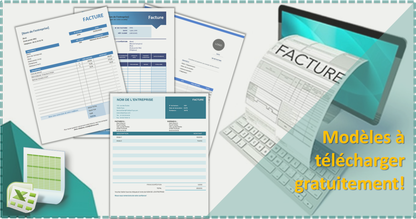 Modèle de facture Excel sans TVA - Modèles Excel