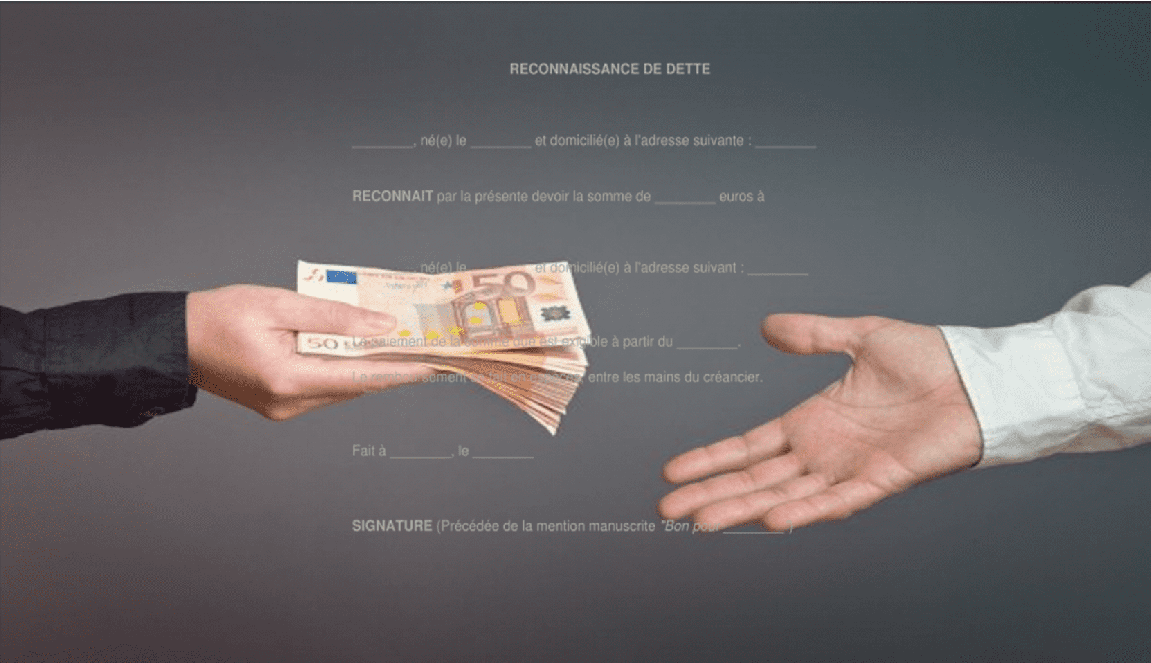 Modèle Word de lettre pour reconnaissance de dette - Modèles Word
