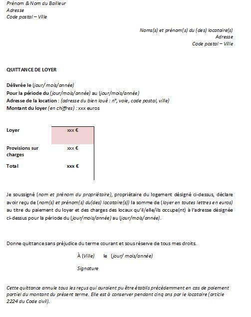 [DOC] Modèles sur Word de quittance de loyer à télécharger