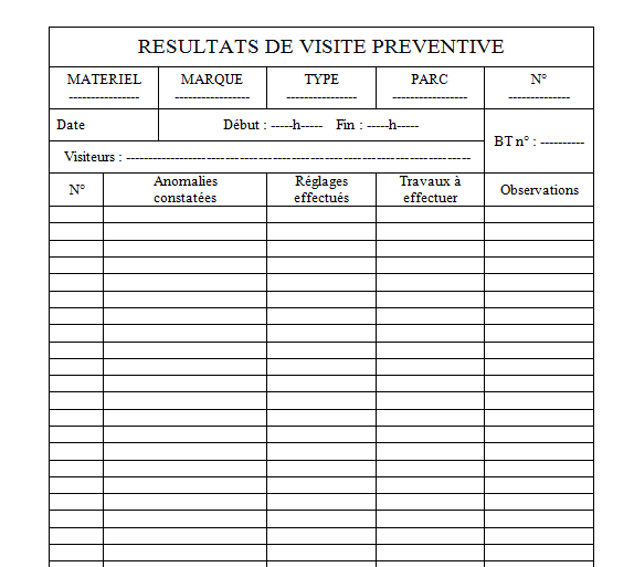 [DOC] Modèle de maintenance préventive sur Word - Modèles Word
