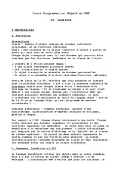 Cours Programmation Objets en PHP - Cours PHP