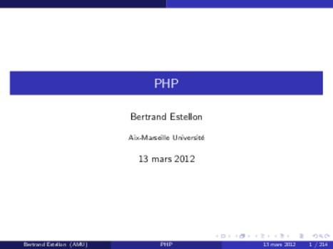 125 Cours langage PHP en PDF à télécharger