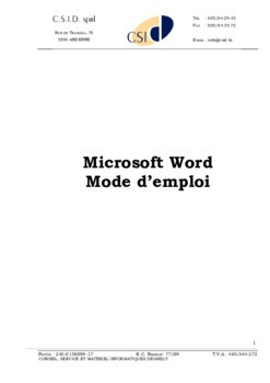 Introduction au logiciel de traitement de texte Microsoft Word - Cours Word
