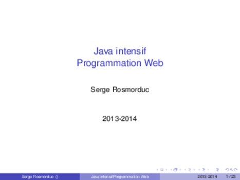 Formation avancée en programmation web java - Cours développement web