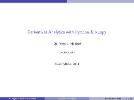 Advanced course on derivatives analytics with python and numpy - Python ...