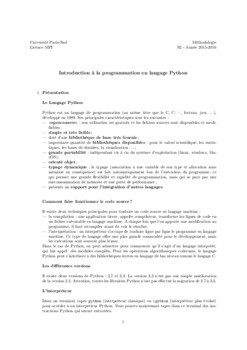 Cours Python : introduction à la programmation