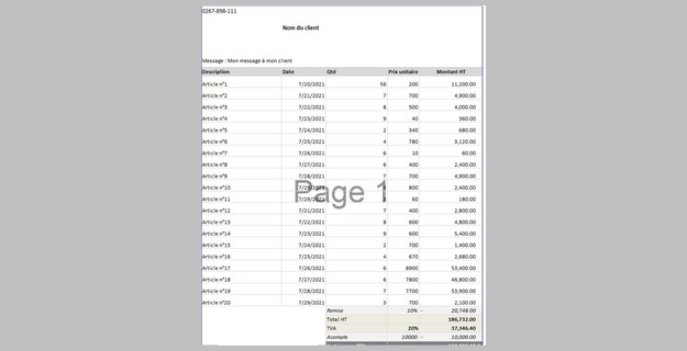 Modèle de facture Excel avec remise