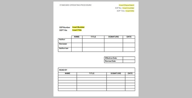 Modèle Word de procédure de travail et opérations - Modèles Excel