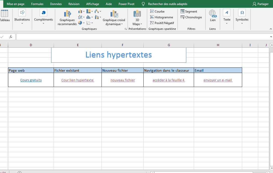 Lien Hypertexte Feuille Excel | Tutoriel Excel: comment créer un ...