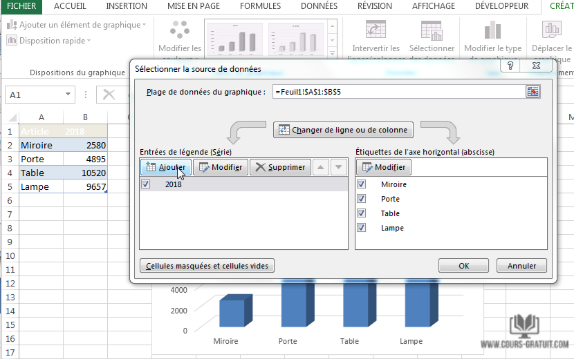 Tuto Excel : créer un graphique à partir de plusieurs feuilles ...