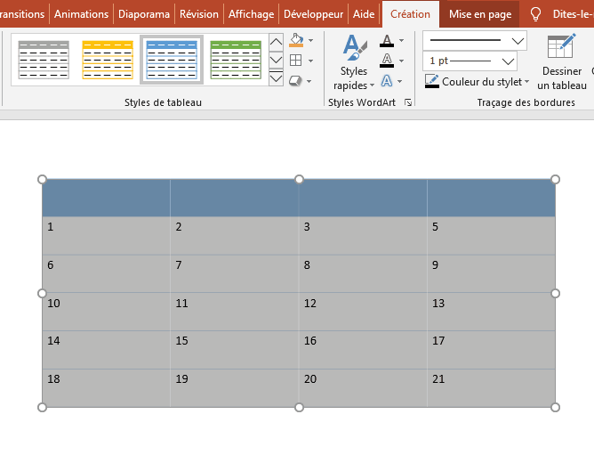 Tutoriel animation des tableaux dans Powerpoint